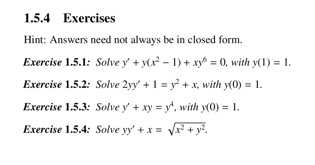 Solved 1.5.4 Exercises Hint: Answers need not always be in | Chegg.com