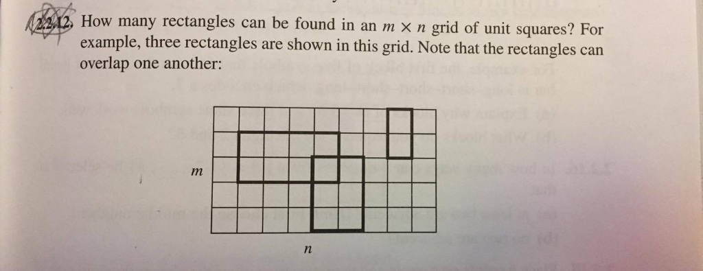 Solved How many rectangles can be found in an m times n grid | Chegg.com