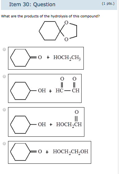 Solved What are the products of the hydrolysis of this | Chegg.com