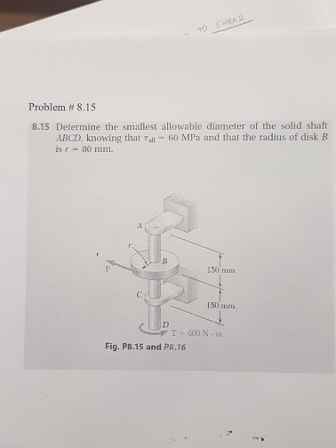 Solved Determine The Smallest Allowable Diameter Of The