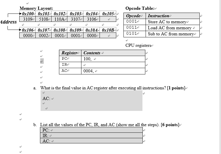 Computer Architecture Use the x86 architecture | Chegg.com