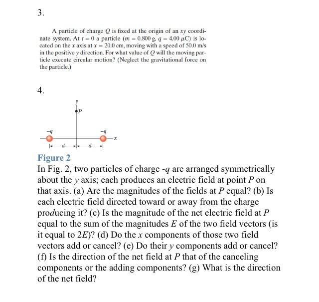 Solved A particle of charge Q is fixed at the origin of an | Chegg.com
