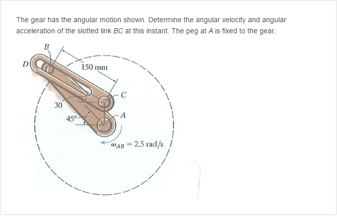 Solved The gear has the angular motion shown. Determine the | Chegg.com