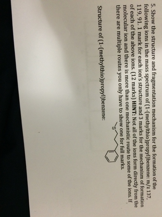 Solved Show the structure and fragmentation mechanism for | Chegg.com