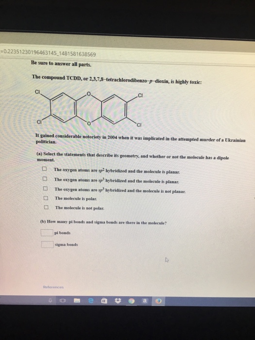 Solved The compound TCDD, or 2, 3, 7, 8- | Chegg.com