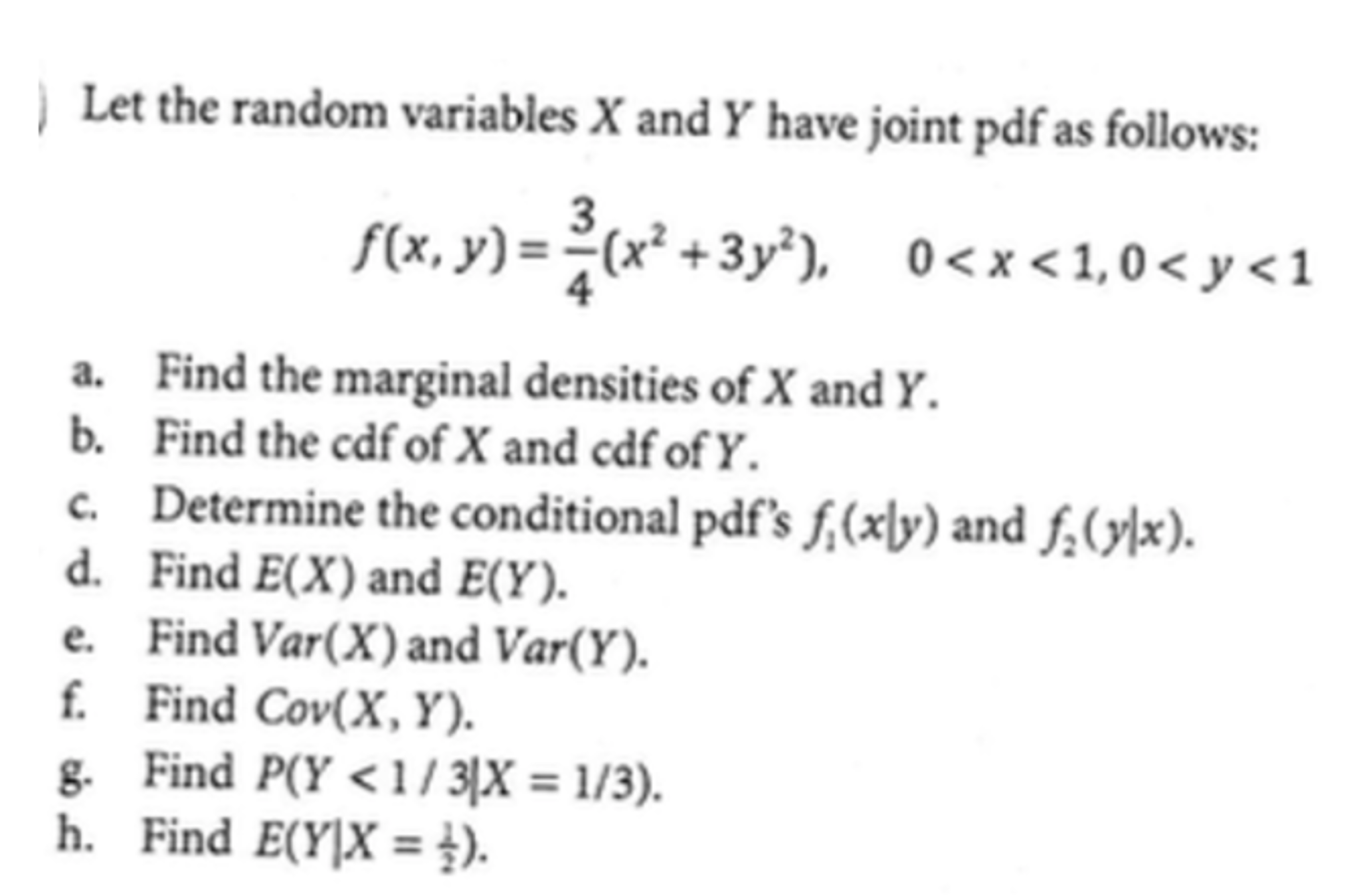Solved Let The Random Variables X And Y Have Joint Pdf As 
