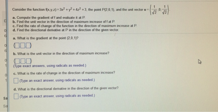 Solved Consider the function f(x, y, z) = 3x^2 + y^2 + 4z^2 | Chegg.com