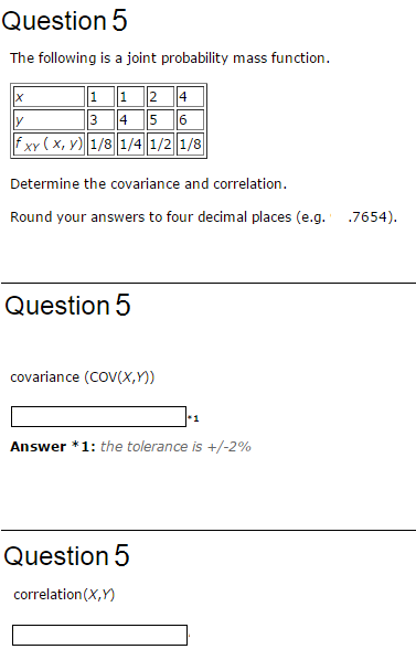 Solved Covariance Correlation Question 5 The Following Is A