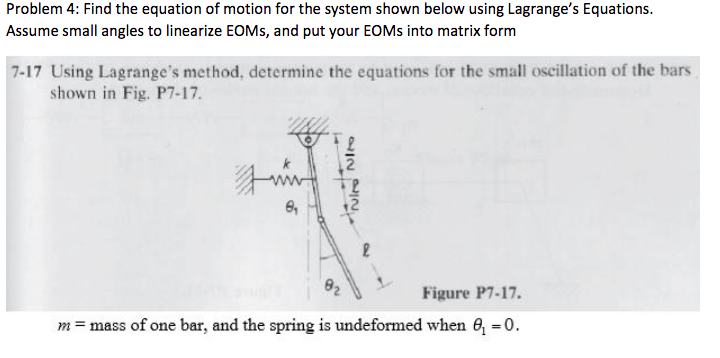 Solved Problem 4: Find the equation of motion for the system | Chegg.com