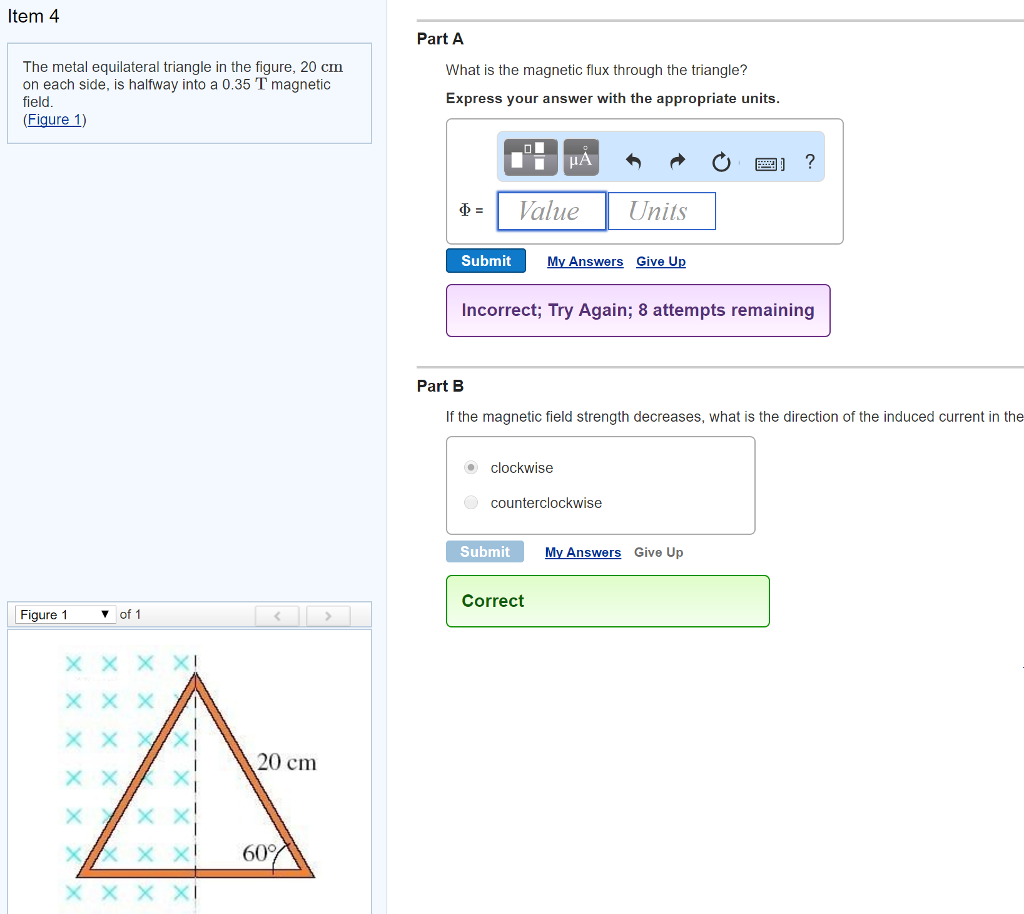 Solved The metal equilateral triangle in the figure, 20 cm | Chegg.com