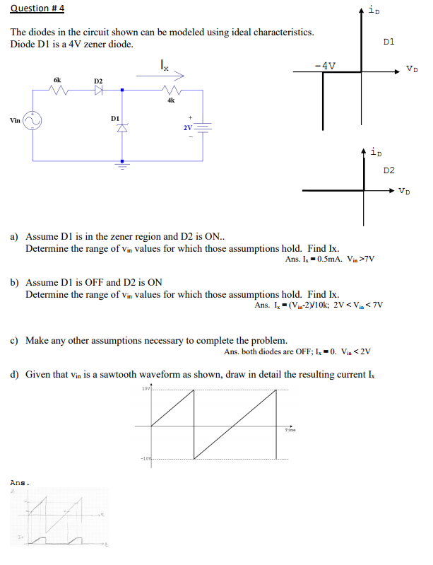 Solved ues on #4 The diodes in the circuit shown can be | Chegg.com