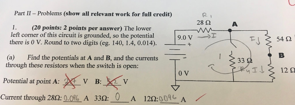 Solved Part II - Problems (show all relevant work for full | Chegg.com