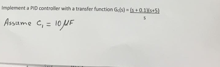 Solved Implement A Pid Controller With A Transfer Functio 