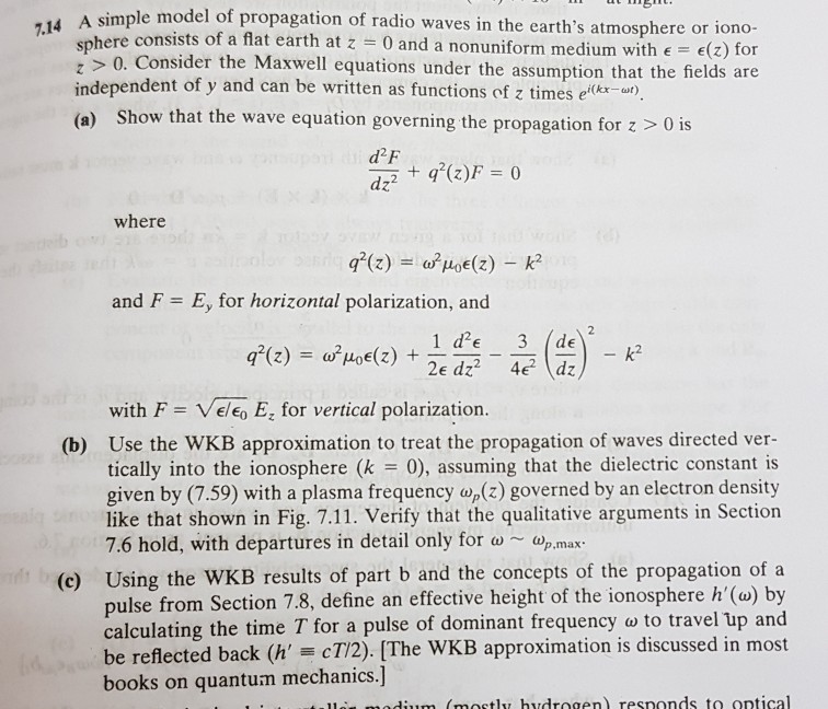 7.14 A simple model of propagation of radio waves in | Chegg.com
