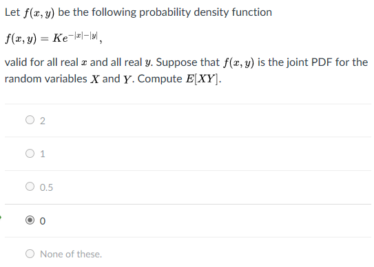 Solved Let f(x, y) be the following probability density | Chegg.com