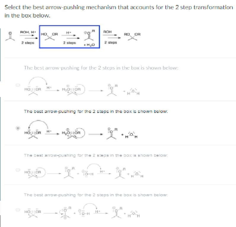 Solved Select the best arrow-pushing mechanism that accounts | Chegg.com