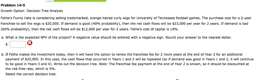 Solved Problem 14-5 Growth Option: Decision-Tree Analysis | Chegg.com