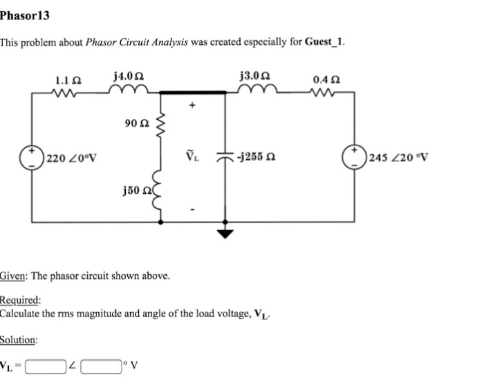 Solved This problem about Phasor Circuit Analysis was | Chegg.com