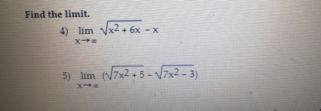 Solved Find the limit. lim_x rightarrow infinity Squareroot | Chegg.com