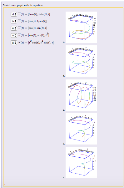 Solved Match each graph with its equation. r(t) = [t | Chegg.com