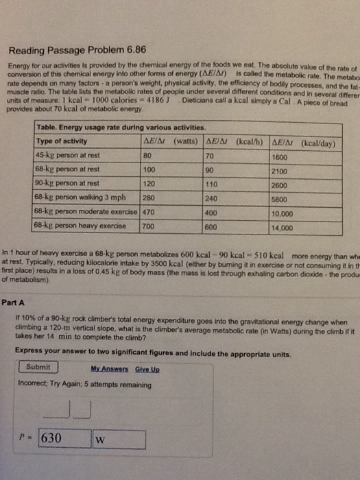 Solved Energy for our activities is provided by the chemical | Chegg.com