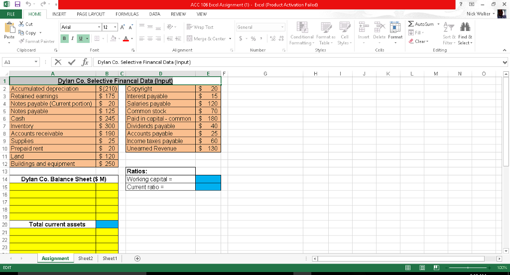 Solved ACC 106 Excel Assignment (1) Excel (Product | Chegg.com Solved ACC 106 Excel Assignment (1) Excel (Product | Chegg.com
