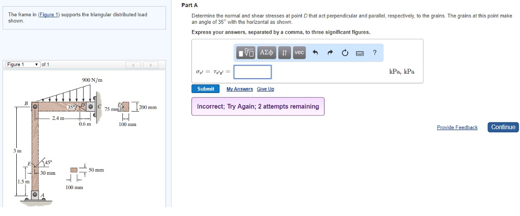 Solved Part A The frame in (Figure 1) supports the | Chegg.com