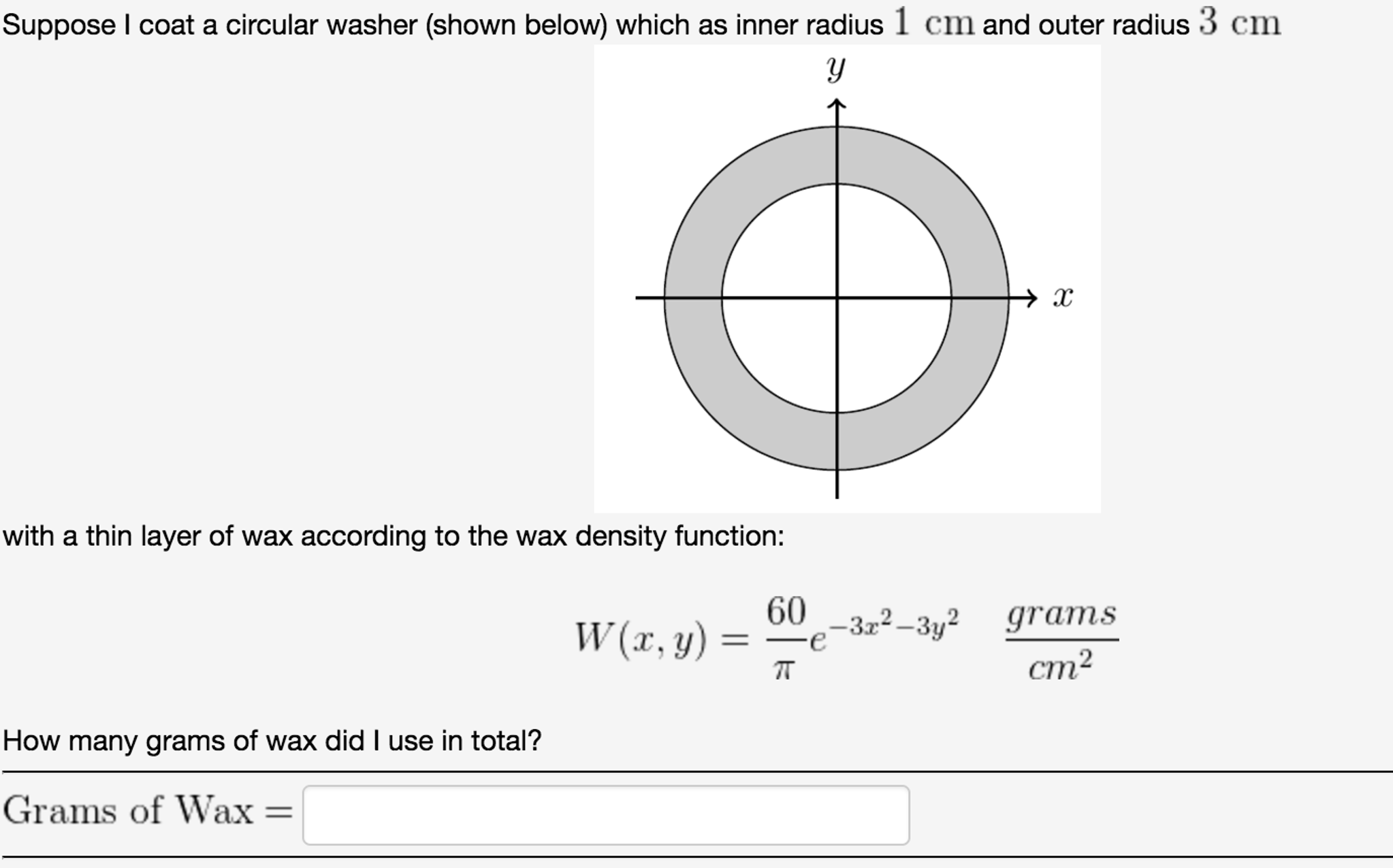 Solved Suppose I coat a circular washer (shown below) which | Chegg.com