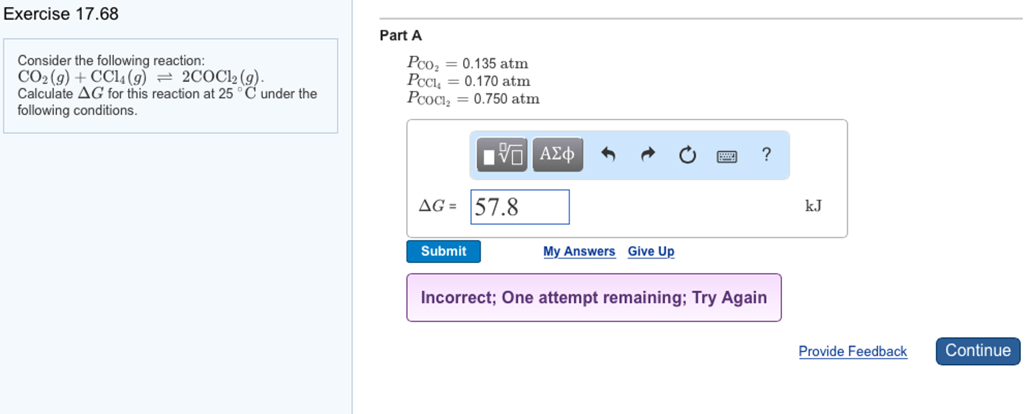 Solved Consider the following reaction: Calculate delta G | Chegg.com