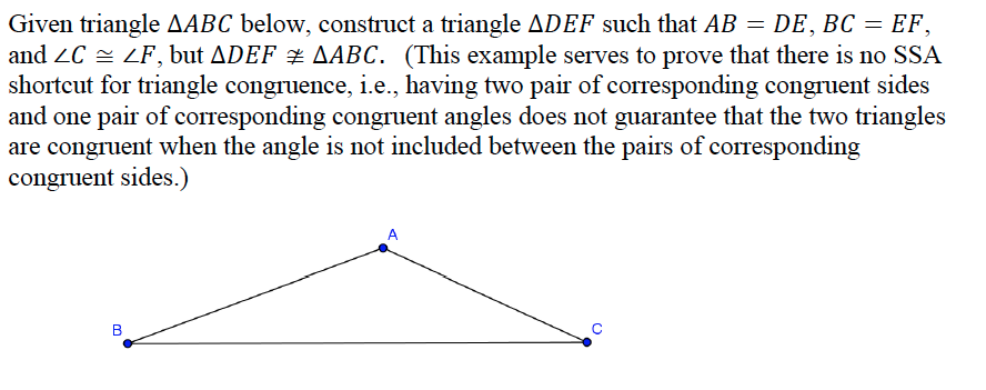 Solved Given triangle ABC below, construct a triangle DEF | Chegg.com