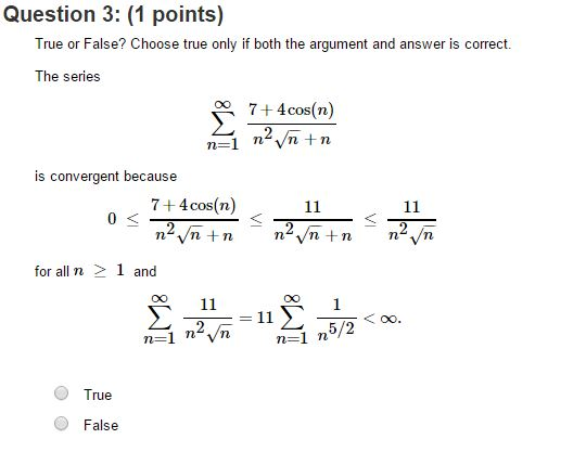 Solved True or False? Choose true only if both the argument | Chegg.com