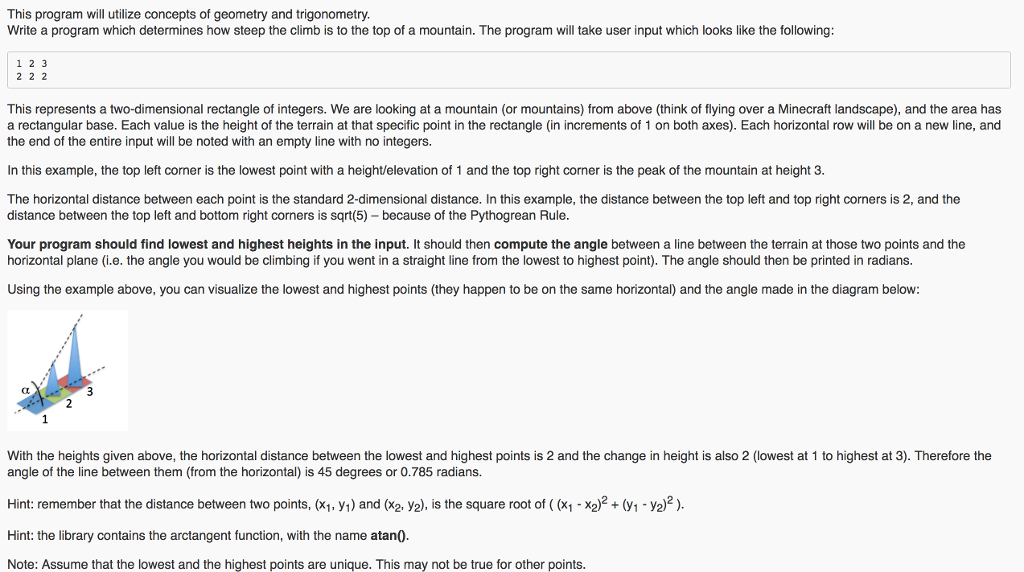 Solved In C++This program will utilize concepts of geometry | Chegg.com