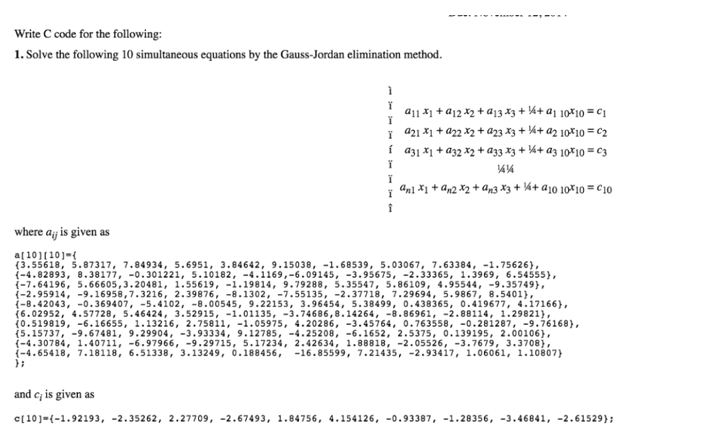 Solved Write C Code For The Following 1 Solve The Following