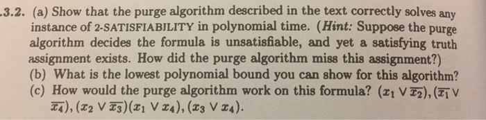 Solved 3.2. (a) Show that the purge algorithm described in | Chegg.com
