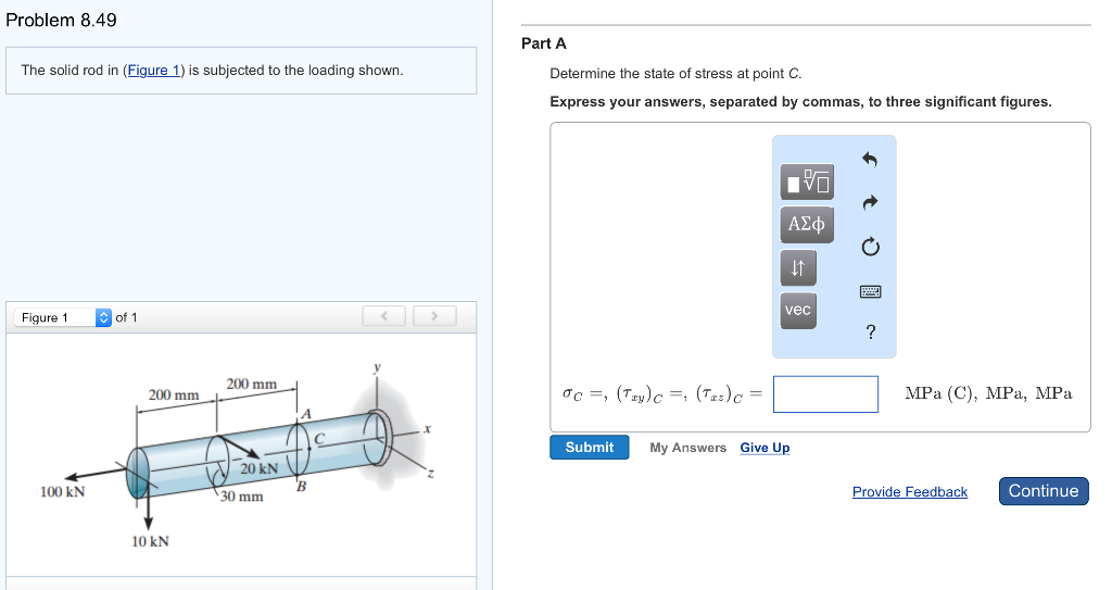 Solved Problem 8.49 Part A The solid rod in (Figure 1) is | Chegg.com