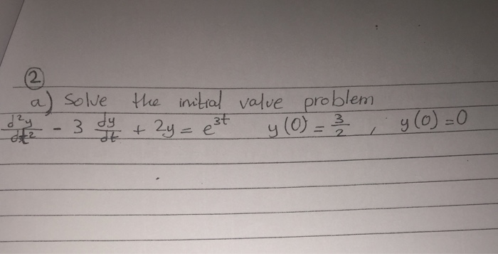 Solved Solve the initial value problem d^2y/dt^2 - 3 dy/dt + | Chegg.com