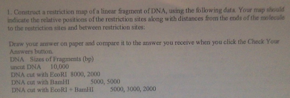 Solved 1. Construct a restriction map of a linear fragment | Chegg.com