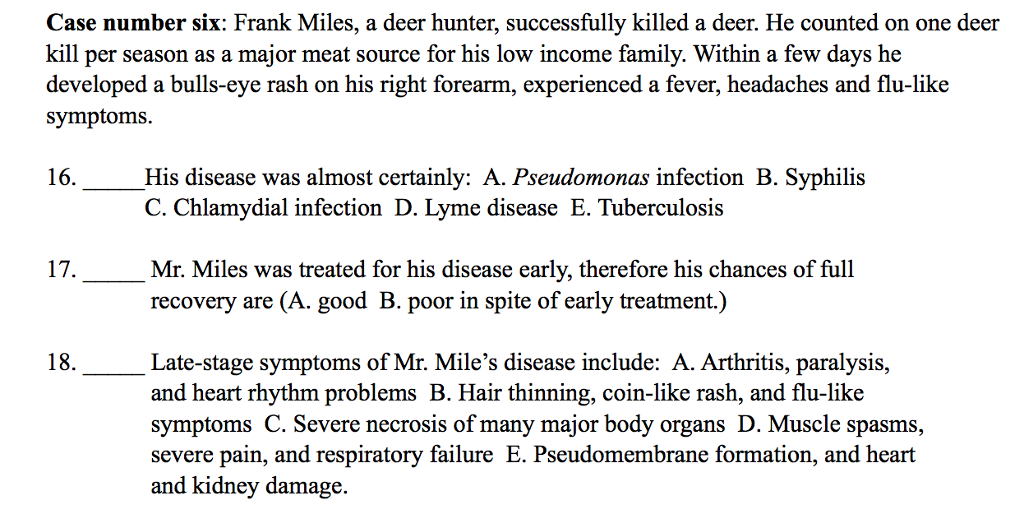 Solved Case number one: A tragic case of infection and its | Chegg.com