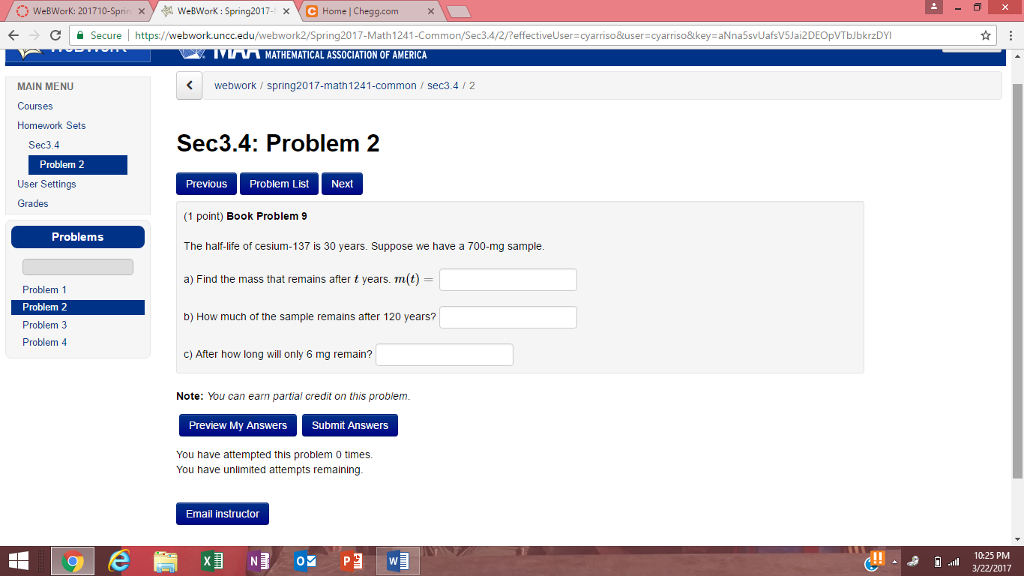 Solved WeBWork: 20 Sprin x WeBWork: Spring20 x C | Chegg.com Solved WeBWork: 20 Sprin x WeBWork: Spring20 x C | Chegg.com