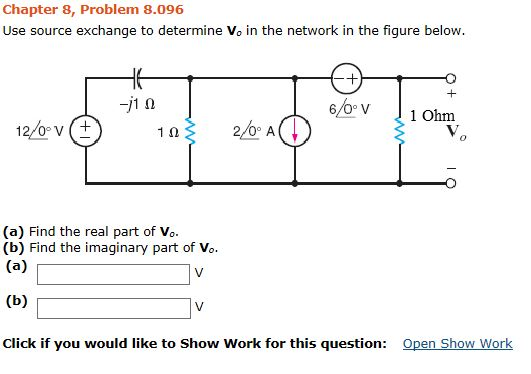 Solved Use source exchange to determine V0 in the network in | Chegg.com