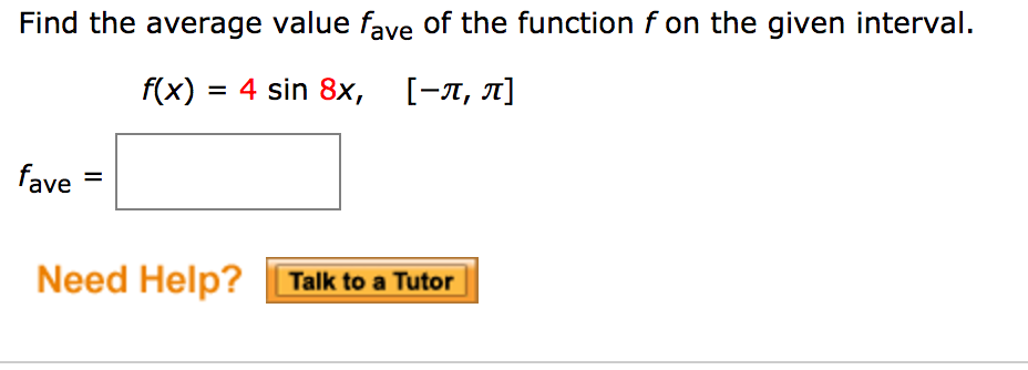 Solved Find the average value f_ave of the function f on the | Chegg.com