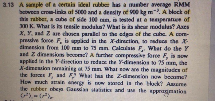A sample of a certain ideal rubber has a number | Chegg.com