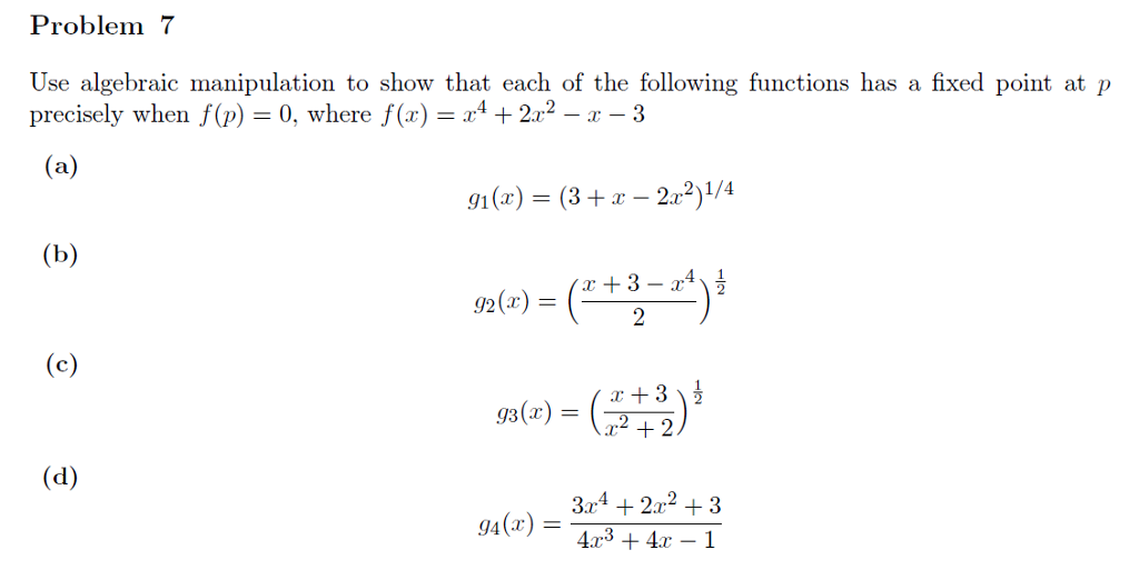 Solved Use algebraic manipulation to show that each of the | Chegg.com