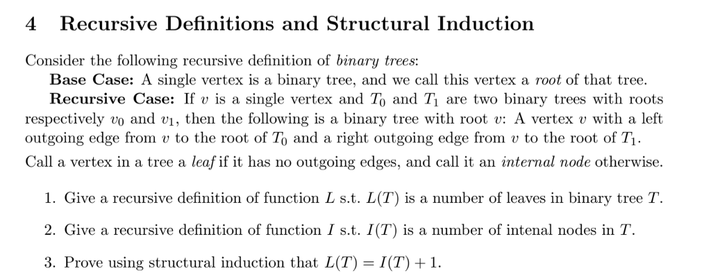 Solved 4 Recursive Definitions Structural Induction Consider Following Recursive Definition