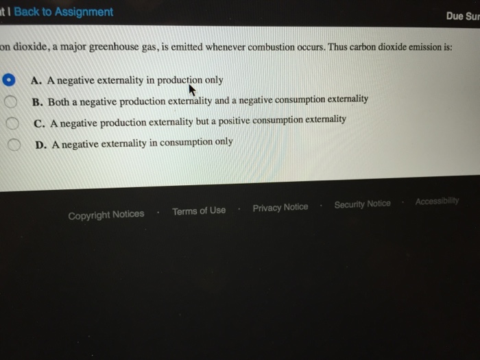 Solved A. A negative externality in production only B. Both | Chegg.com