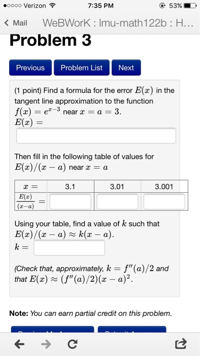 Solved Find a formula for the error E(x) in the tangent line | Chegg.com