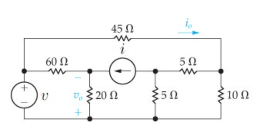 Solved Use superposition to solve for io and vo in the | Chegg.com Solved Use superposition to solve for io and vo in the | Chegg.com