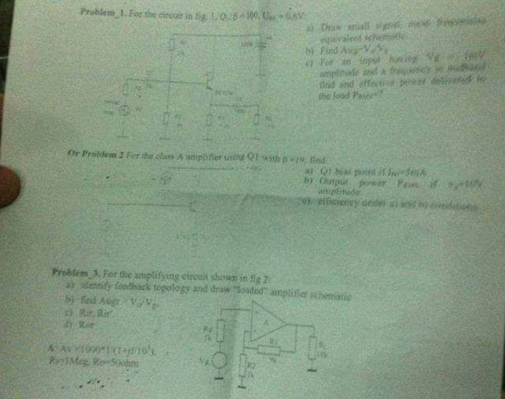 Prohiem 1. For the cireuit in ig ,95100,U Draw sle | Chegg.com
