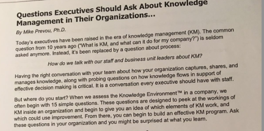 Solved Questions Executives Should Ask About Knowledge | Chegg.com