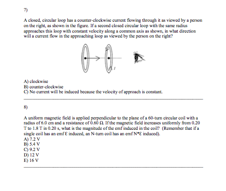 Solved A closed, circular loop has a counter-clockwise | Chegg.com